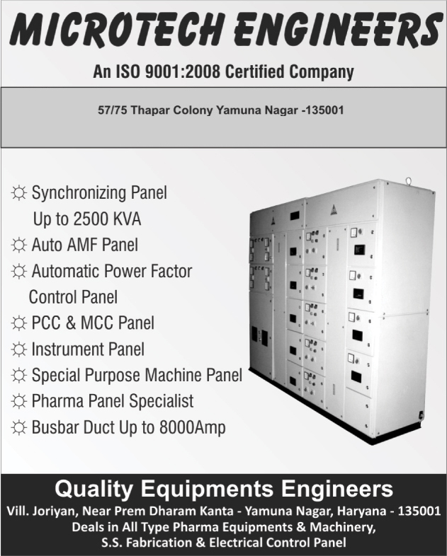 Synchronizing Panels | Auto AMF Panels | Automatic Power Factor Control Panels - Microtech ...