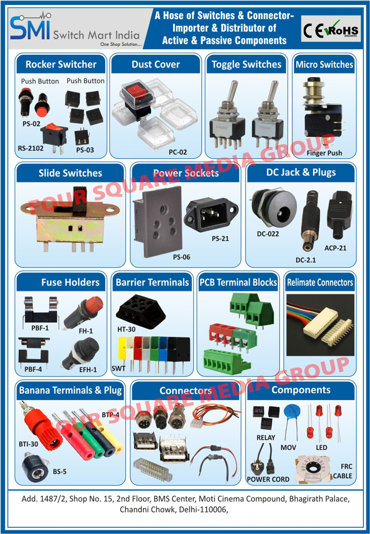 Switches | Connectors | Rocker Switchers | DC Jacks - Switch Mart India ...